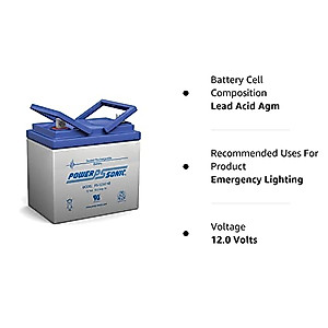 Power Sonic 12V 35Ah U1 AGM Solar Battery Also Replaces 33Ah, 34Ah, 36Ah