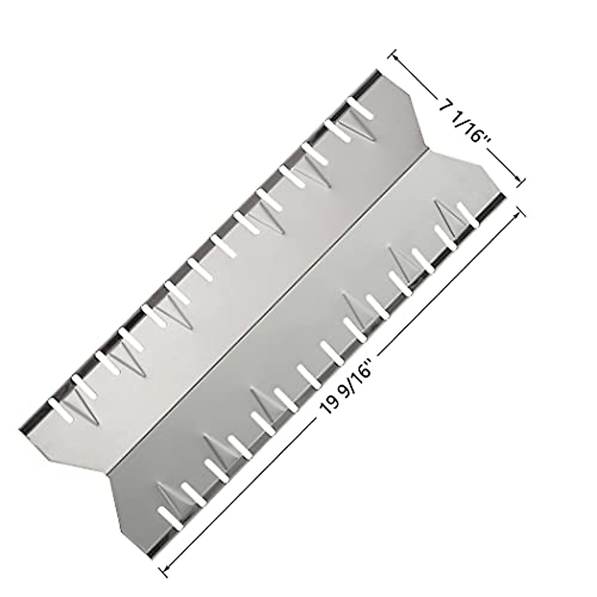 YIHAM KS767 Grill Heat Shield Replacement Parts for Huntington 6301-24, 6300-14, 6301-14, 30040HNT, 24025HNT, Master Forge 30030MSF Broil-Mate Fiesta, Stainless Steel BBQ Heat Plate Tent 19 9/16 inch