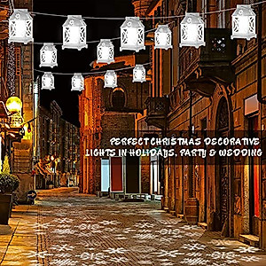 YUNLIGHTS Christmas Projector String Lights - 22.6FT 6PCS Lanterns in One String Lights for Indoor Outdoor Plug-in Christmas Snowflake Projection Lights for Christmas