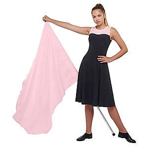 Light Pink Color Guard Flag, Curved Rectangle Solid Color Flag for Practice, Made of Easy to Clean Polyester Habutai