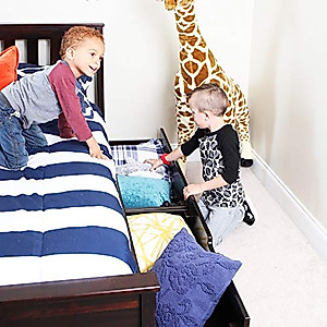 Max & Lily Twin Bed, Bed Frame with Headboard For Kids with Storage Drawers, Slatted, Espresso