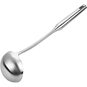 TBWHL Metal Soup Ladle 304 Stainless Steel Gravy Sauce Ladle with Long Handle for Kitchen 13.4"