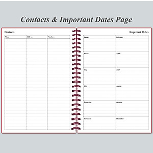 Weekly Planner Undated - Spiral Goal Planner Notebook, A5 To Do List Planner for Men and Women, PVC Hardcover, Elastic Closure,Inner Pocket, 8.3" x 5.8", Pink