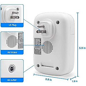 Plug-in Air Cleaning for Home, Ozone Removes Odor, Portable and Compact, for Bedroom, Office, Kitchen and Bathroom (White)