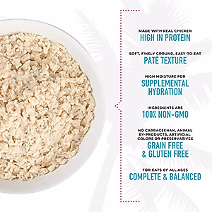 Tiki Cat Luau Pâté, Succulent Chicken Recipe in Broth, Grain-Free Balanced Nutrition Wet Canned Cat Food, for All Life Stages, 2.8 oz. Cans (Case of 12)