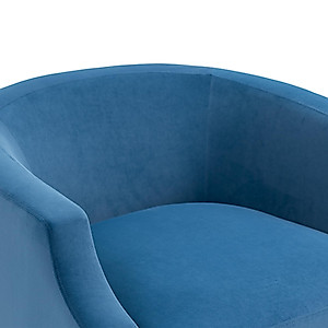 Warmiehomy Swivel Velvet Living Room Chairs Upholstered Accent Chair Round Barrel Arm Chair for Living Room Bedroom Lounge,Blue