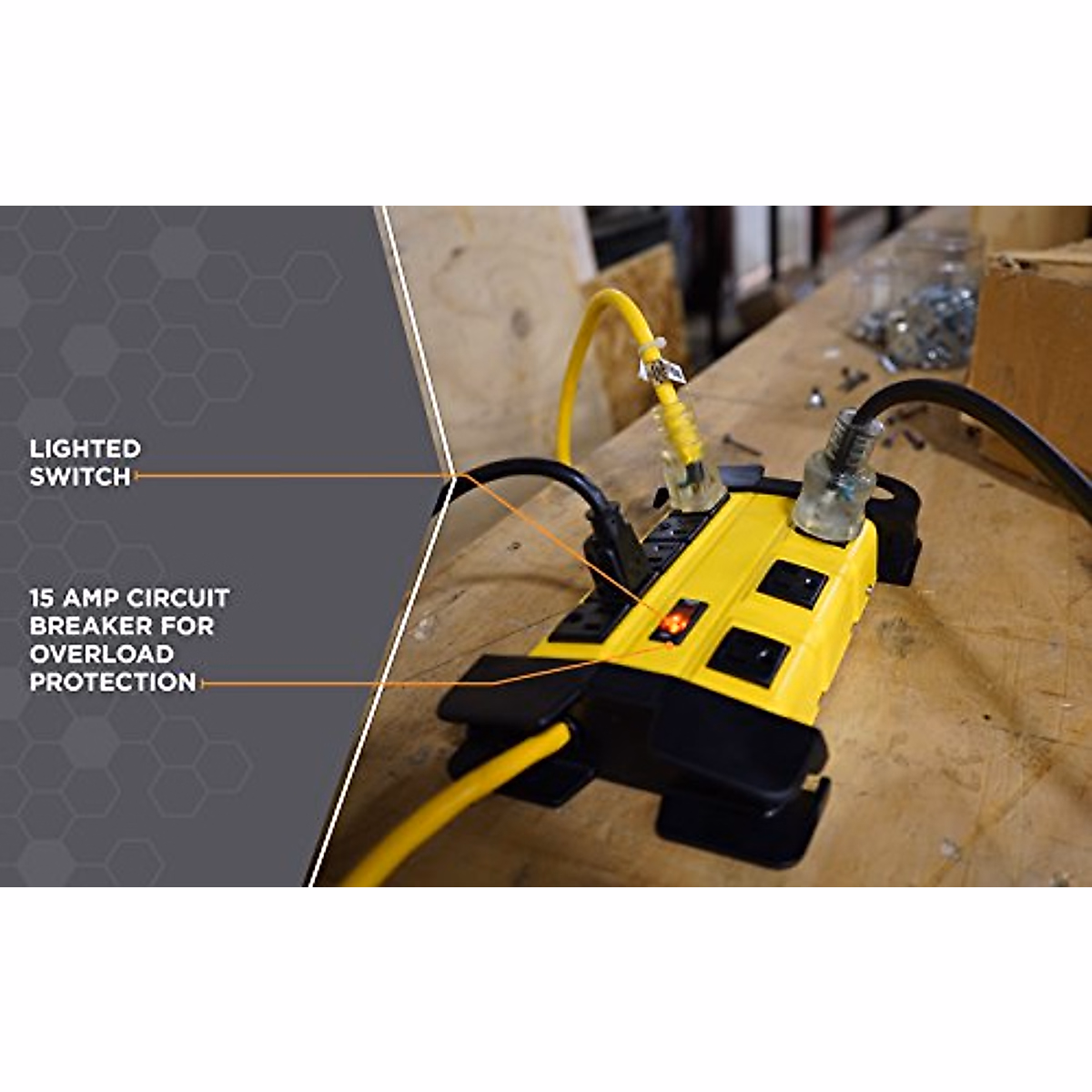 Coleman Cable 4655 Power Strip With 8 Outlets (6-Ft, Heavy-duty Design)