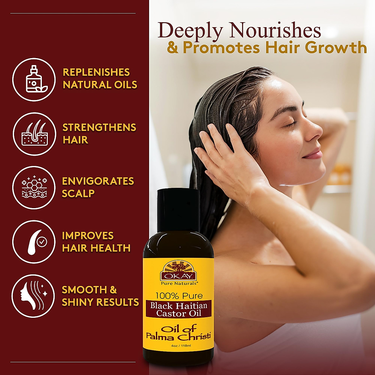 OKAY BLACK HAITIAN CASTOR OIL 4oz / 118ml