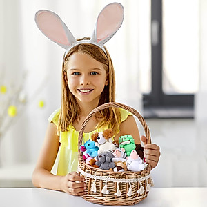 ThinkMax 24 pcs Easter Eggs Filled with Mini Plush Animals Toy for Basket Stuffers/Fillers, Hunt, Party Favor