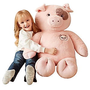 IKASA Stuffed Toy Jumbo Pig, 30'' Plush Animal, Premium Quality Soft Toy for Kids, Gift for Birthday or Holiday