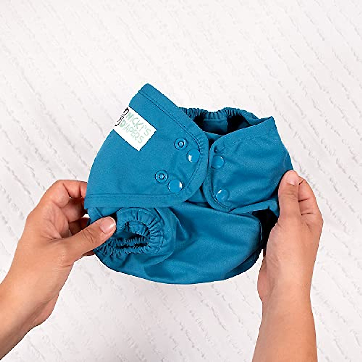 Nicki's Diapers One Size Snap Cloth Diaper Cover | Adjustable Waterproof Cover for Baby Boys or Baby Girls | Coves Prefold Cloth Diapers, Flat Diapers, or Fitted | 8-35+lbs (Squeeze The Day)