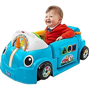 Fisher-Price Laugh & Learn Baby Activity Center, Crawl Around Car, Interactive Playset with Smart Stages for Infants & Toddlers, Blue (Amazon Exclusive)