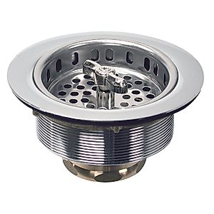 DANCO Twist Tight Kitchen Sink Strainer Assembly, 3-1/2 inch, Stainless Steel, 1-Pack (81077)