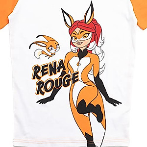 Miraculous Rena Rouge Big Girls Pajama Shirt & Shorts White/Orange 10-12