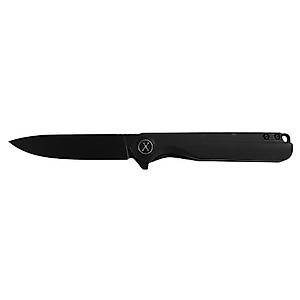 XIPHIAS Flipper Folding Pocket knife, D2 Blade G10 Handle XBJ2201 (Black)