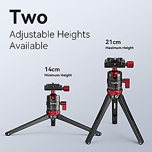 SmallRig Tripod for iPhone Desktop Mini Tripod - Aluminum Alloy 20 inches/ 50 cm with 360 Degree Ball Head, 1/4 inch Quick Shoe Plate for Vlogging DSLR Camera Video, Load up to 11 pounds-3033