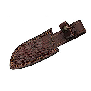 SZCO Supplies 8"" Damascus Steel Camo Firestorm Hunting Knife with Sheath, Teal/tan (DM-1251CM)