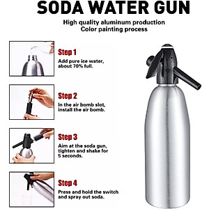 1L Portable Soda Siphon Sparkling Water Maker,Seltzer Water Maker,Carbonated Water Machines,Home Drink Juice Bar Beer Maker, for Home Bar Club Making Fresh Soda Water Cocktails DIY Soda Drink