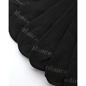 New Balance Men's Athletic Arch Compression Cushion Comfort Quarter Socks (6 Pack), Size 6-12.5, White/Grey