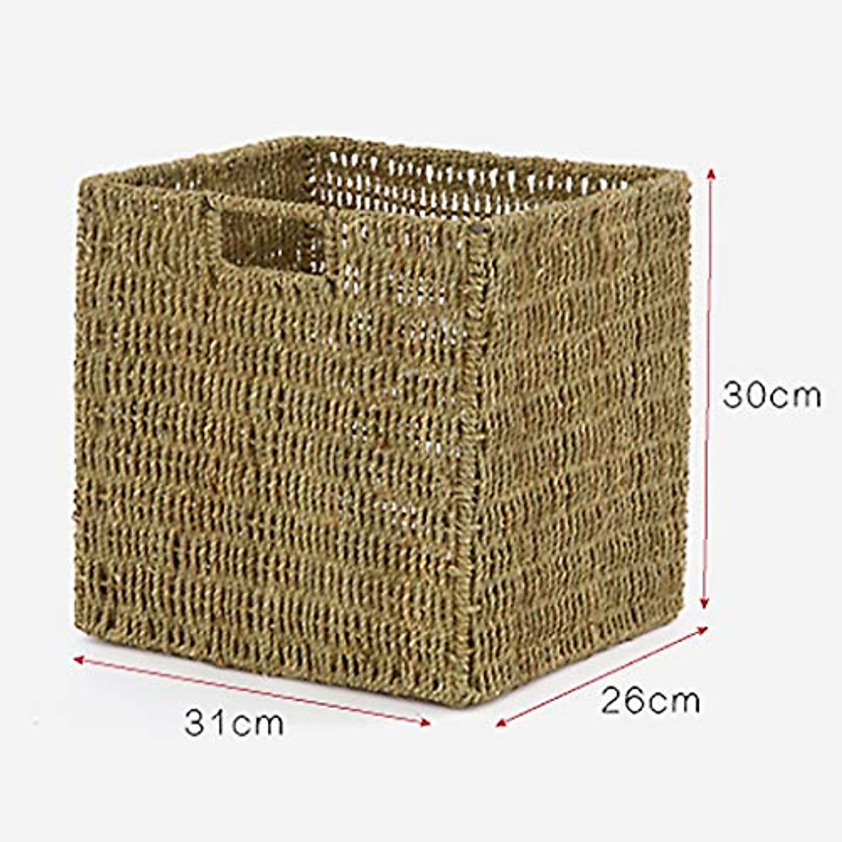 Desktop Storage Woven Basket Magazine Magazine Toy Basket Storage Basket Manual 5 Sizes (Size : 312630cm)