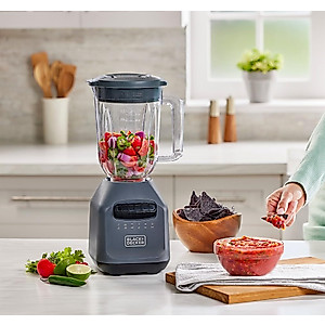 Black & Decker Ice Crush Blender with 56 Ounce (7 Cup) PerfectPour Plastic Jar, Powerful 6-tip Stainless Steel Blade, 8-speeds plus Pulse, 750 Peak Watts of power