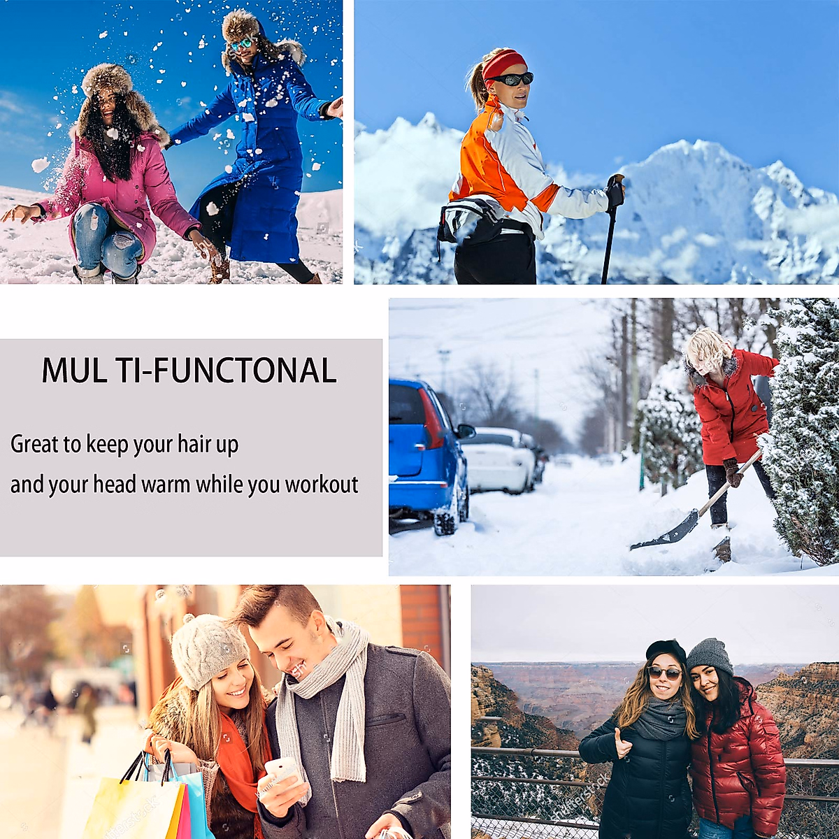 PGTEN Women Knit Messy Bun Ponytail Visor Beanie Hat – Fleece Linning (Black)