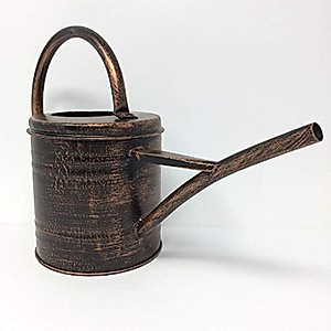 Time Concept Classical Metal Watering Can - 1.2L, Tinplate - Brush Black Copper