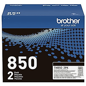 Brother Genuine High-Yield Black Toner Cartridge Twin Pack TN850 2PK, Model: TN8502PK