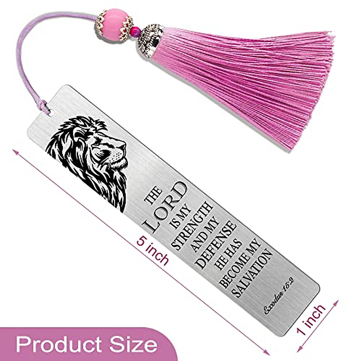 YUWANTR The Lord is My Strength and My Defense Metal Bookmark Book Lover Gifts for Women Teens Students Friends Bookworm Readers Christian Religious Gifts for Women Men