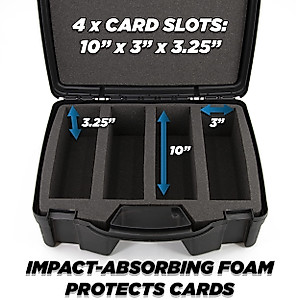 CASEMATIX Trading Card Case Organizer for 3200 Cards - 16" Hard Shell Holder with 40 Dividers and Protective Foam Interior for Card Game Storage