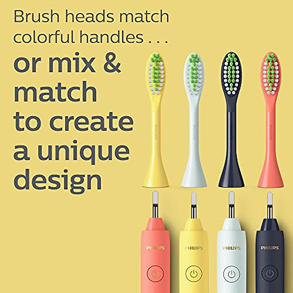 Philips One by Sonicare Battery Toothbrush, Mango, HY1100/02 + Philips One by Sonicare 2pk Brush Heads, Mango BH1022/02