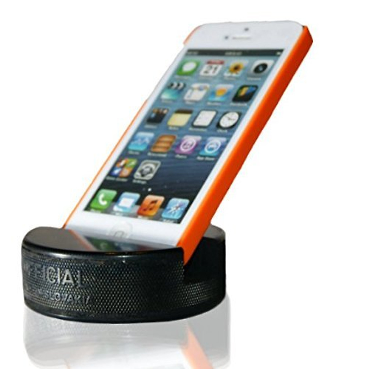 PUCKUPS - The Original Indestructible Hockey Puck Cell Phone Stand - The Best Universal Smartphone Stand. Compatible for All iPhone/Samsung/Google/LG Smartphones. Made from a Real Hockey Puck (1 Pack)
