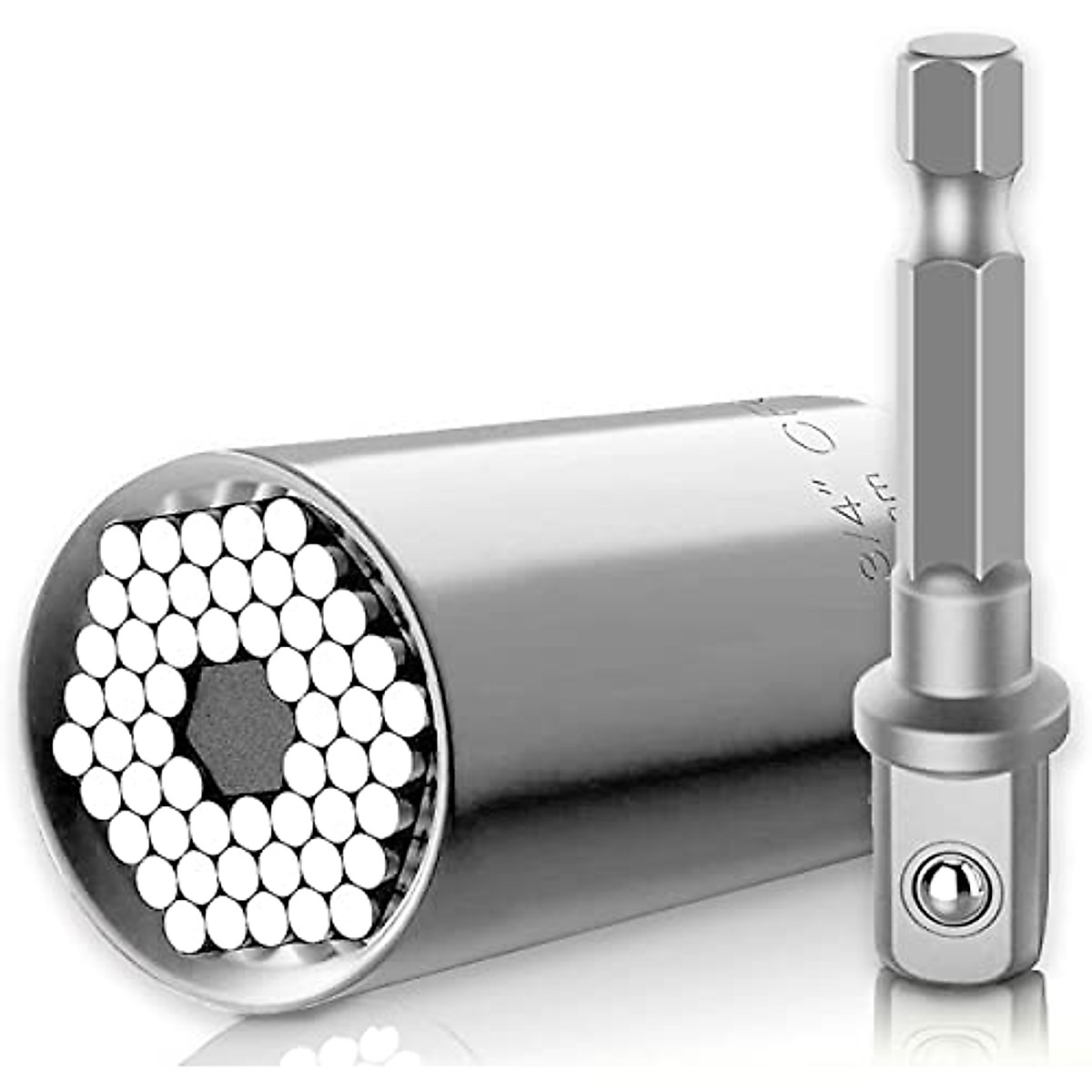 Universal Socket Tools Stocking Stuffers for Men Under 10 Dollars Gadgets Grip Power Drill for Car Ratchet Socket Set Wrench Cool Stuff Valtentines Gift for Husband Gifts Sets for Him Dad (7-19mm)