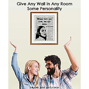 Positive Affirmations Wall Decor for Kids: "When They Go Low, We Go High." Michelle Obama 8x10 Inspirational, Motivational Poster & Motivational Wall Art Office Decor for Men & Women