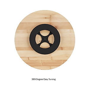 Lazy Susan – All-Natural Bamboo Round Single Tier Turntable Kitchen, Pantry and Vanity Organizer and Display with 14 Inch Diameter by Classic Cuisine