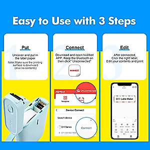 Label Maker Machine with Tape, Wireless Bluetooth Portable Mini Cute Sticker Handheld 0.6 Inch Label Printer, Compatible iOS&Android, for Home&Office (Green)