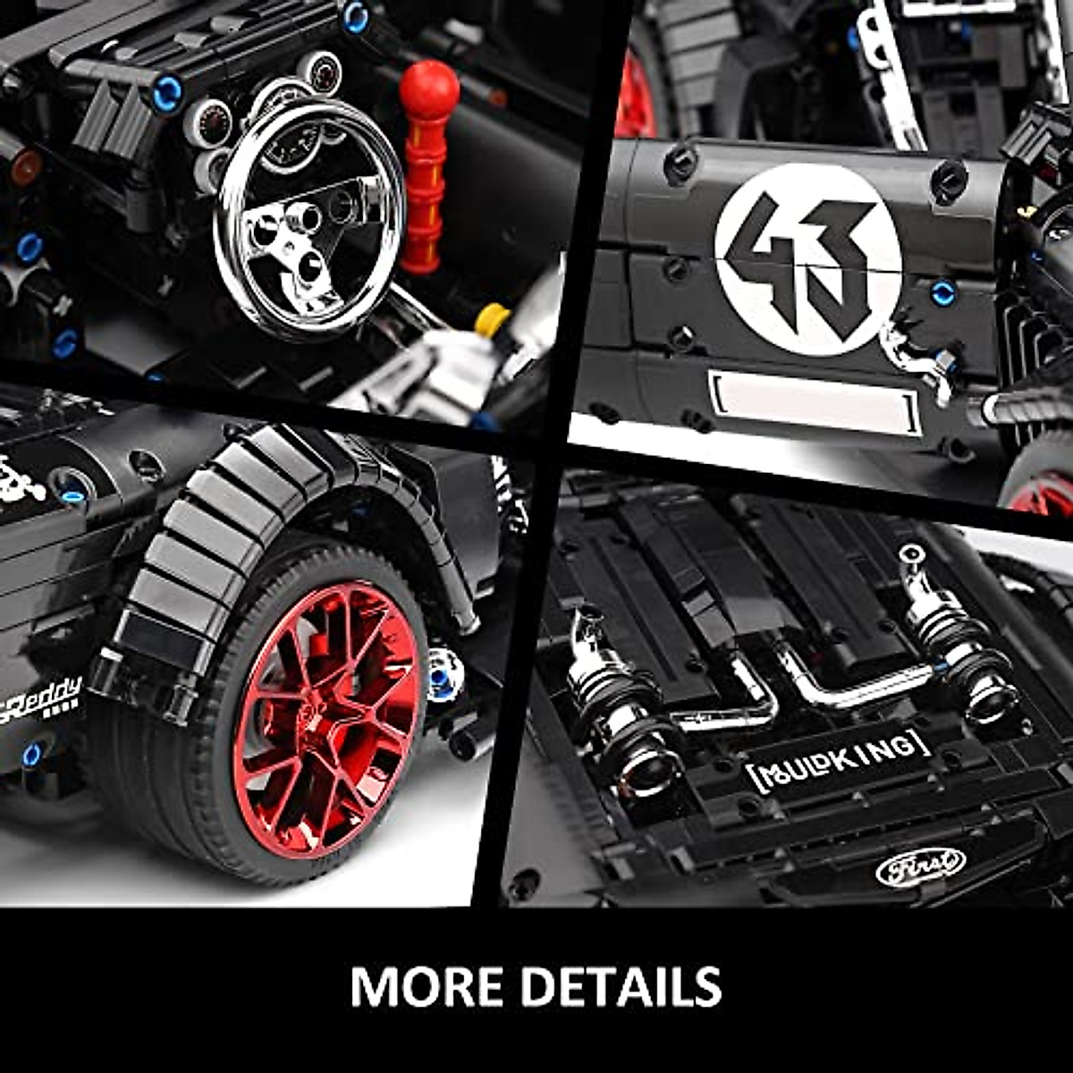 Mould King 13108N Mustang Car Building Kits, MOC Building Blocks Set to Build, Gift Toy for Kids Age 8+ /Adult Collections Enthusiasts(2943 Pieces, Static Versionl)