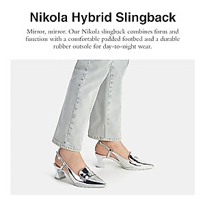 Coach Women's Nikola Metallic Leather Hybrid Slingback Pump, Silver, 7