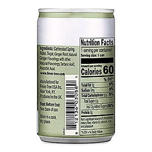 Fever Tree Ginger Beer - Premium Quality Mixer - Refreshing Beverage for Cocktails & Mocktails. Naturally Sourced Ingredients, No Artificial Sweeteners or Colors - 150 ML Cans - Pack of 24