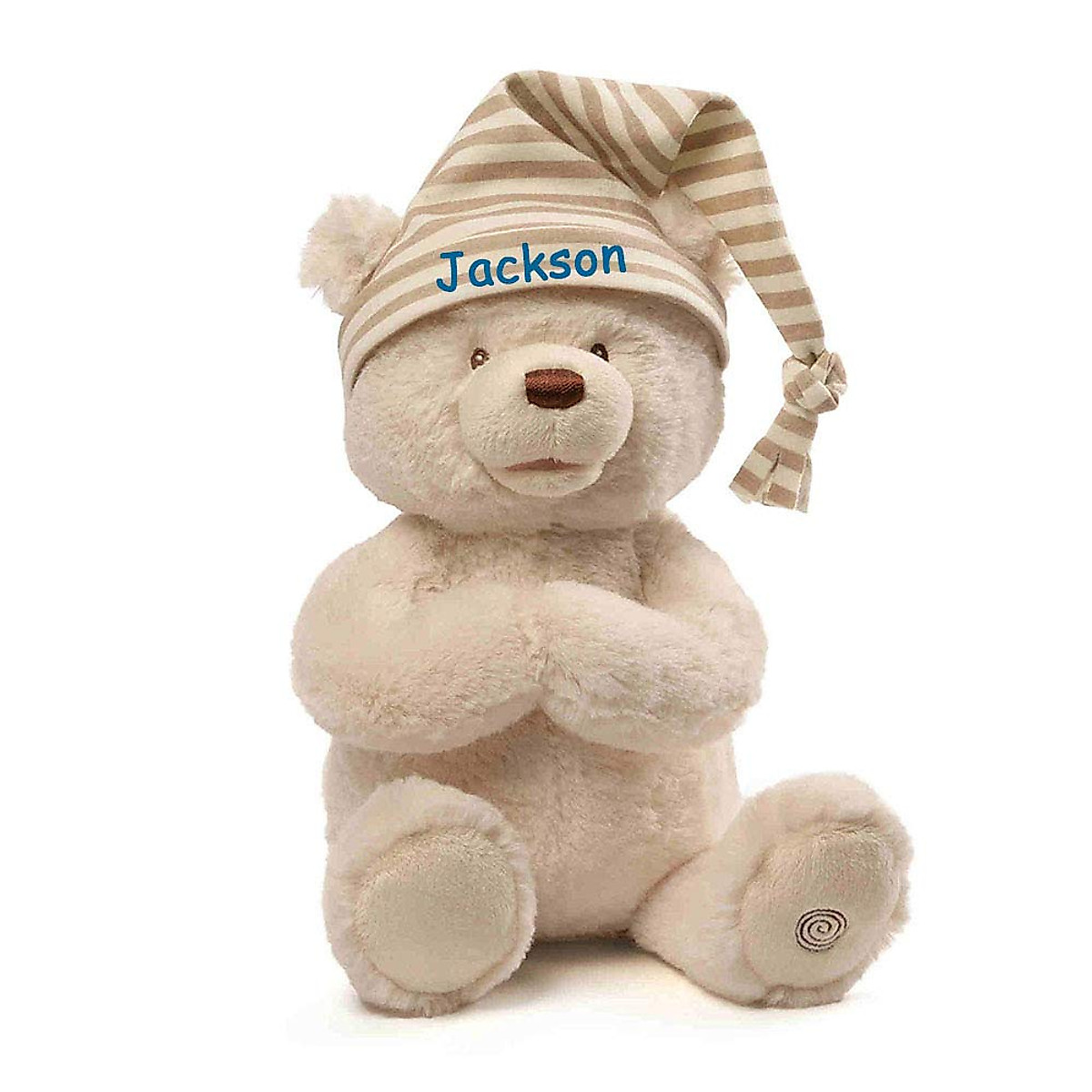 Personalized Goodnight Prayer Bear Animated Talking Plush Stuffed Animal Toy for Baby Boy or Baby Girl with Custom Name - 15 Inches