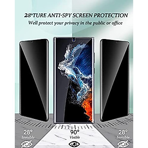 Tamoria [2+2 Pack Compatible for Samsung Galaxy S23 Ultra Privacy Screen Protector + Camera Lens Protector 9H Tempered Glass Black Anti-Explosion Anti-spy Screen Film for Samsung S23 Ultra 5G