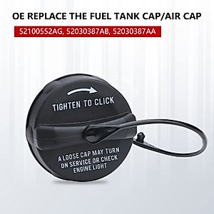 MaxLouder Gas Cap, Fuel Cap Replace 52100552AG, 52030387AB, 52030387AA Compatible with 2003-2018 Wrangler JK,2001-2019 Grand Cherokee,2008-2018 Compass Dodge Ram Chrysler Plymouth