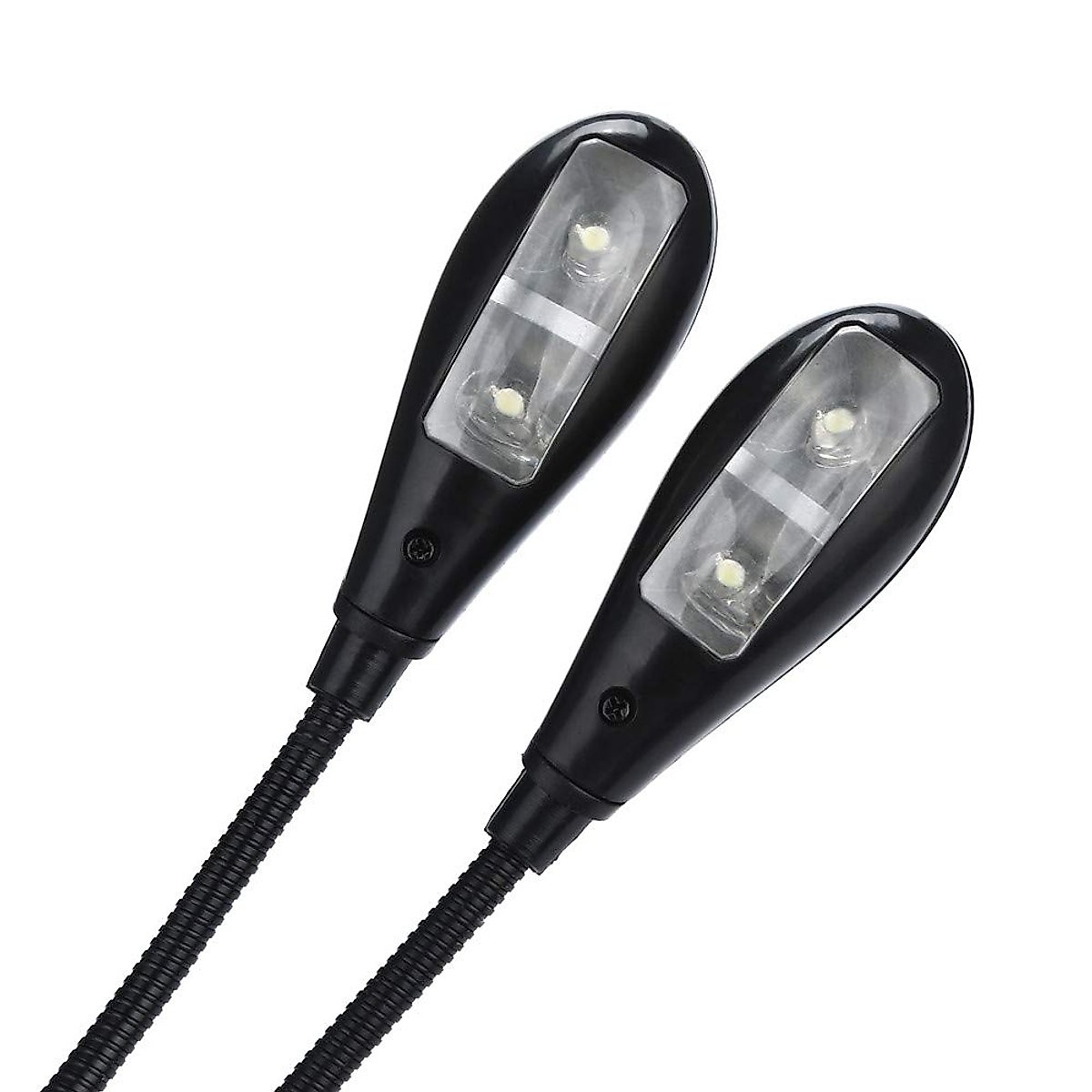 Toxz Mini Portable LED Double Arms Desk Table Lamp with Clip,Battery/USB Powered,Reading Light,Adjustable Brightness,Protect Eyes