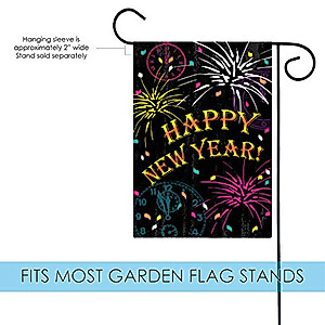 Toland Home Garden 1110536 New Year Celebration New Year Flag 12x18 Inch Double Sided New Year Garden Flag for Outdoor House party Flag Yard Decoration