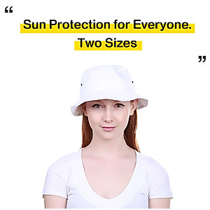 KBM-500 WHT L/XL Unisex Washed Cotton Bucket Hat Summer Outdoor Cap