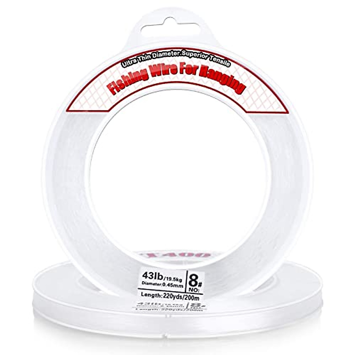 Clear Fishing Wire, Acejoz 656FT Fishing Line Clear Invisible Hanging Wire Strong Nylon String Supports 43 Pounds for Balloon Garland Hanging Decorations