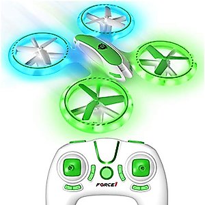 Force1 UFO 3000 LED Mini Drone for Kids - Remote Control Drone, Small RC Quadcopter for Beginners with LEDs, 360 Flips, 4-Channel Remote Control, 2 Speeds, and 2 Batteries