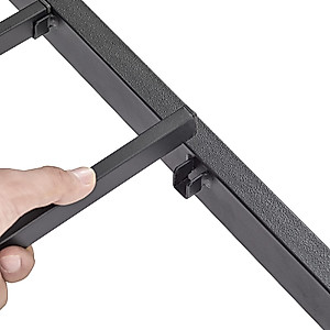 VECELO Queen Size Platform Bed Frame with Wood Headboard/Premium Steel Slats Support/No Box Spring Needed,Brown(Crown)