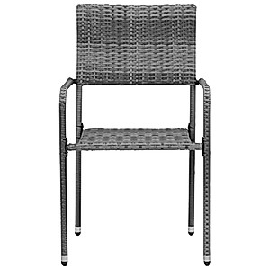 WFAUIBR Dining Set 5 Piece Patio ，Full Set of Family Gathering Tables，Lounge Set ，for Balcony, Lawn, Garden, or Poolside, This Set is Outdoor Spaces.Gray/B，5 Piece 51.2"