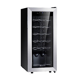 Kalamera KRC-18SS Freestanding Wine Cellars, Black